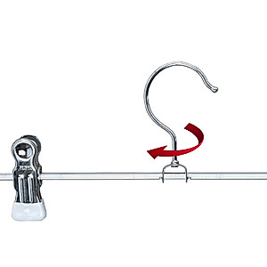 Mawa by Reston Lloyd Non-Slip Space-Saving Clothes Hanger For Pants & Skirts with Two Clips, Style K/40D, Set of 10, 15 3/4"L, White