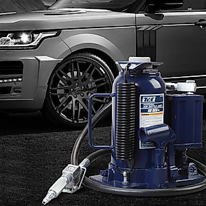 TCE TCE31001 Torin Pneumatic Air Hydraulic Bottle Jack with Manual Hand Pump, 20 Ton (40,000 lb) Capacity, Blue