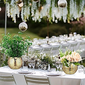 6 Pieces Disco Ball Flower Vase Mirror Disco Ball Glass Vase Disco Ball Planter Candle Holder Glass Vase Bulk for Wedding Centerpieces Bedroom Kitchen Office Decoration Birthday (Gold,3 x 4 Inch)