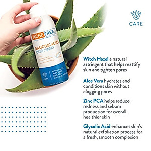 AcneFree Salicylic Acid Body Spray, Pore Clarifying Solution for chest and back, 5 Ounce
