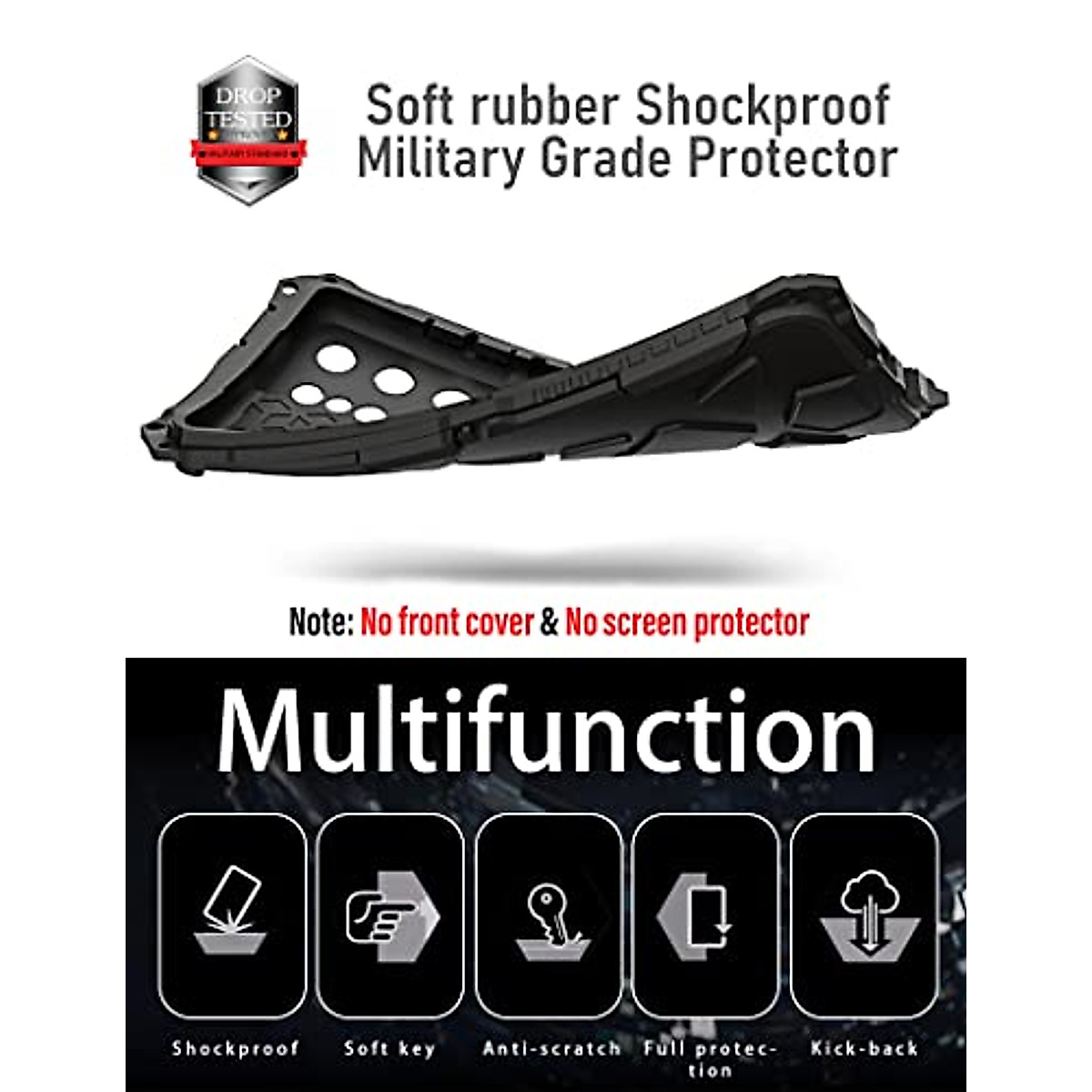 KumWum Armor Phone Case for Samsung Galaxy S21 Ultra Military Grade Drop Protection Cover S21Ultra 5G Heavy Duty Hybrid Metal Bumper Built-in Silicone Shockproof Dustproof - Black + Red