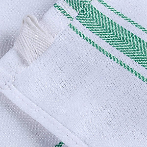 Avalon Dish Towels Set (Value Pack of 15) Size 15x25 Inch, 100% Cotton Soft & Absorbent Linen Kitchen Towels, Tea Towels, Reusable Cleaning Cloths for Household Cleaning (Green)