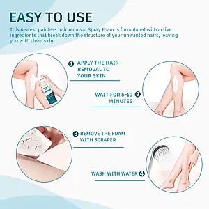 Hair Removal Spray Foam- Nature Nation Hair Removal Cream - Newest Formula with Aloe Vera & Vitamin E - Effective & Painless Depilatory Cream for Women & Men