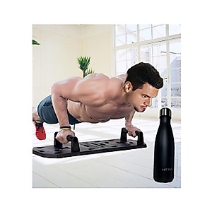 HOT-Chill Sports Water Bottle 12 oz Leak-Proof No Sweating BPA Free Reusable Vacuum Insulated Stainless Steel Water Bottles Double walled Coffee Thermos for women and Men Workout buddy. (Black)