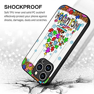 Matters Inclusion Autism Awareness Christmas Tree Phone Case Compatible with iPhone 15 14 13 12 11 Pro Max|Samsung Galaxy S23 S22 S21 S20 FE|A14 A54 A53 A03S A13|Note 20 10|Z FLIP 3/4/5 Black