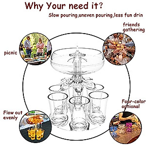 LOCYOP 6 Shot Glass Dispenser and Holder,Shot glass holder Shots Dispenser Liquor Dispenser Drink Despenseror Cocktail Dispenser with Brush for Filling Liquids