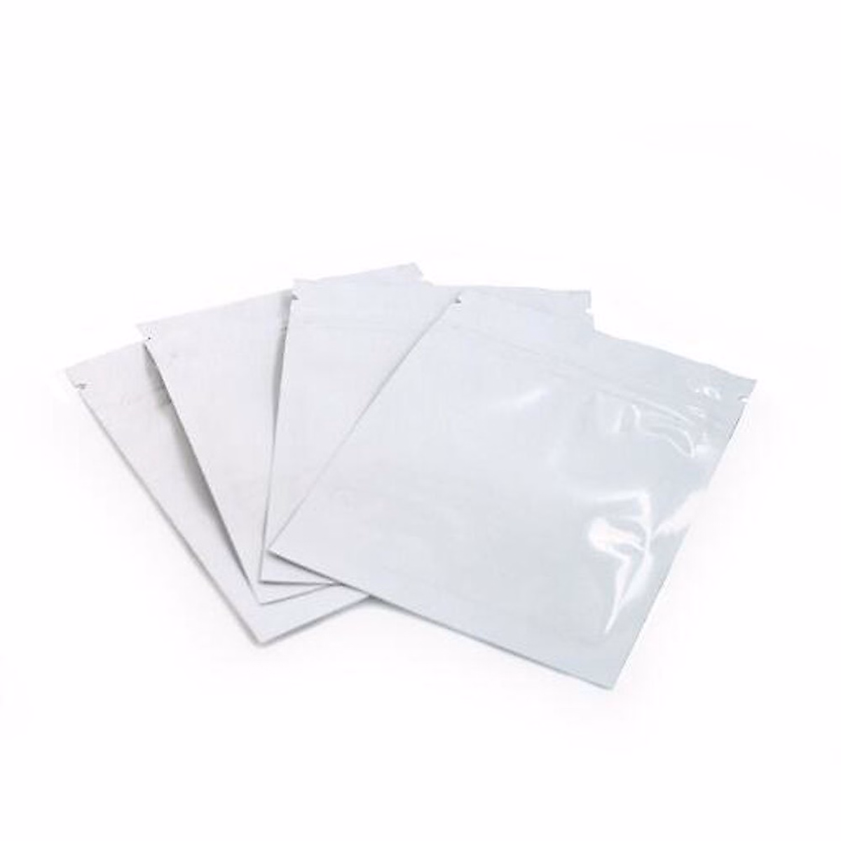 100pcs 3x4" Colorful Self Sealing Double-Sided Color Mylar Foil Flat Heat Sealable Bag Food Grade Storage Packing Pouch (White)