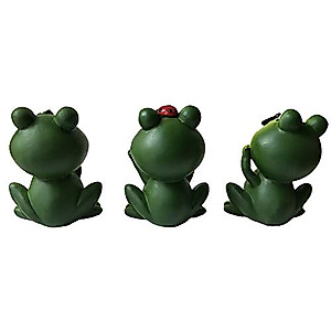 UXMOO Garden Frog S/3 Ornaments Polyresin Garden Decor Statues for Yard and Patio Lawn Cute Frog Indoor Outdoor Decoration Frog Figurines Animal Statue Sculpture-91