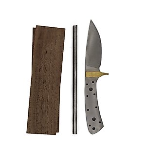 Payne Bros Custom Knives THE DESERT DROP POINT SKINNER KNIFE KIT - KNIFE MAKING SUPPLIES - PREMIUM KNIFE SUPPLY (S801 WALNUT)