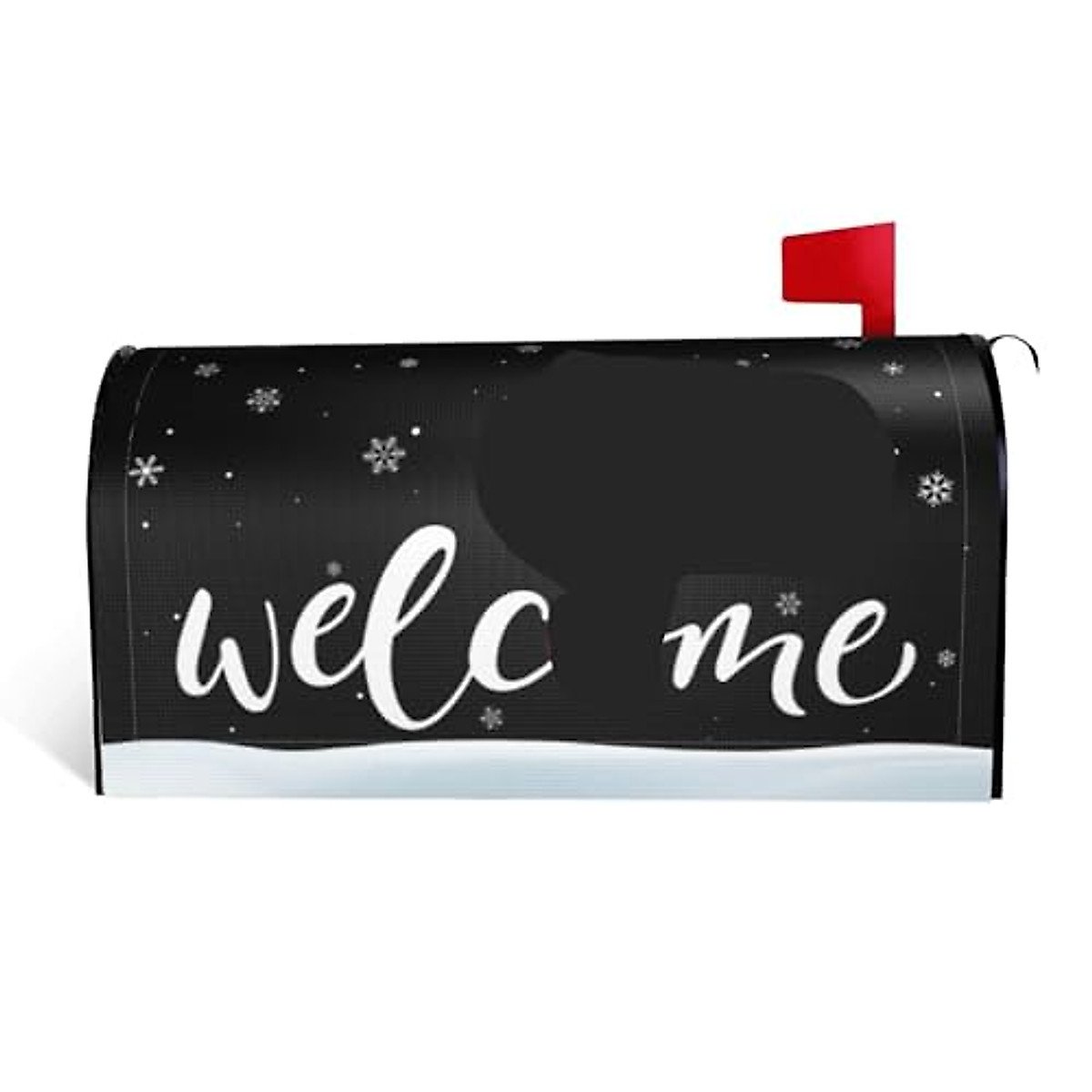 Christmas Mailbox Cover Magnetic Welcome Winter Welcome Mailbox Wraps Post Letter Box Cover for Garden Yard Home Decor Standard Size 21" x 18"