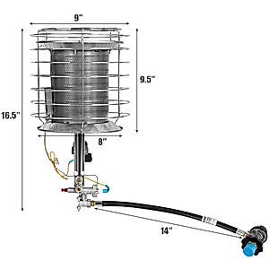 S AFSTAR 35,000-42,000 BTU Tank Top Propane Heater, Portable Propane Heater w/Tip-over Switch & Safety Shut-off, Indoor Outdoor Heaters for Ice Fishing Survival (Propane Cylinder not Included)