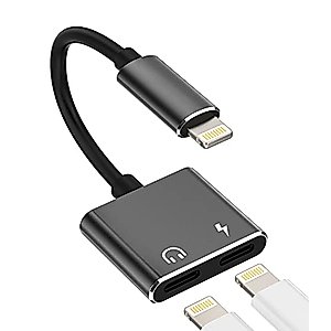 earphone Connector Compatible with iPhone Headphone Adapter Compatible for Lightning Double to Audio Jack and Charger Earphone Charging Splitter 11 12 Mini pro xs xr x Converter for ipad air for Apple