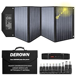 Solar Panel 120 Watt 20 Volt, Portable Solar Panel Kit ETFE Material Surface & Independent Intelligent USB Power Adapter (PD & QC 3.0), Foldable Solar Panel for Power Station RV Camping Off Grid