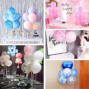 Faitoger 4 Sets of Balloon Stand Kits, Reusable Clear Balloon Stand with Base Balloon Table Floor Stand for for Birthday Wedding Festival Anniversary Party Christmas Decorations (4PCS)