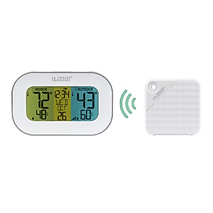 La Crosse Technology 308-148 Wireless Temperature Station with Tri-Color LCD, White