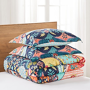 Levtex Home - Jules Duvet Cover Set - King Duvet Cover (106 x 94in.) + Two King Pillow Cases (36 x 20in.)- Bohemian - Teal, Orange, Yellow, Green, Blue, Red, Navy - Cotton