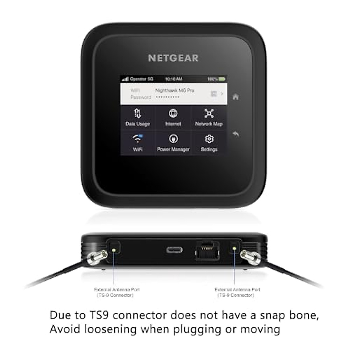 MIMO Antenna External 4G LTE 5G Dual TS9 Magnetic Base/Suction Antenna Compatible with Netgear AT&T Nighthawk M6 Pro MR6110 MR6500 M1 MR1100 LB1120/21, LB2120 Hotspots Router, Slinkdsco