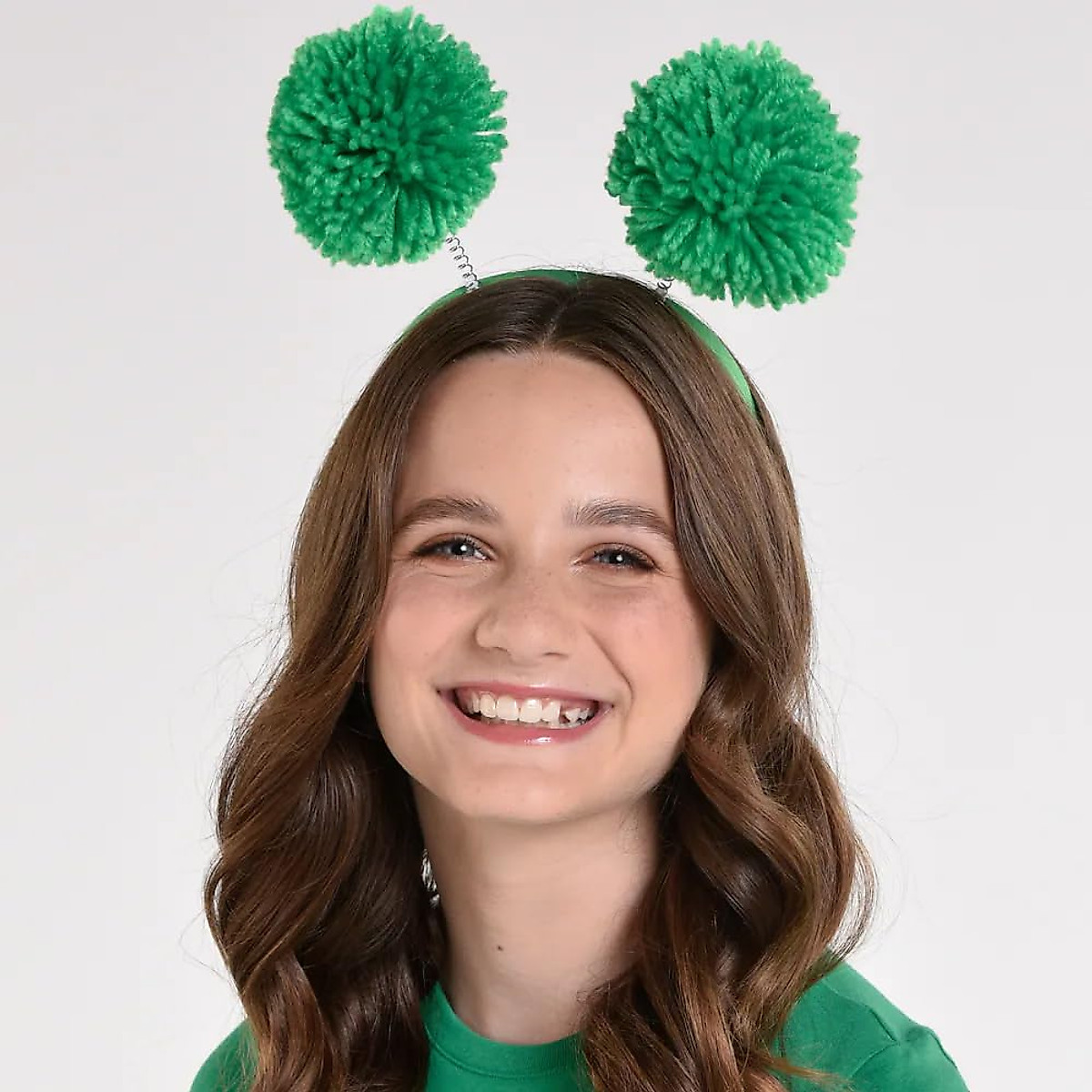 Green Pom Pom Headbopper - 9" x 4.25" (1 Count) - Fun & Vibrant Halloween Accessory, Perfect for Parties and Costume Events