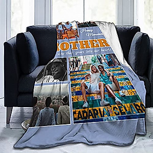 Custom Blankets with Photos, Gift for Brother, Personalized Blankets Gift for Brother, Super Soft Customized Fleece Throw Blankets