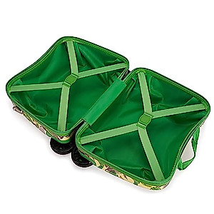 GinzaTravel Cute Children's Luggage Sit and Ride Trolley Case 17-inch Universal Wheel Travel Case for Boys and Girls (Green color)