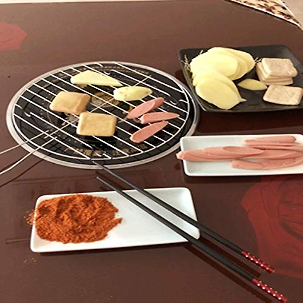 JAHH Household Simple Barbecue Stainless Steel Grilled Net Pot Rack Barbecue Tools Korean Style Electric Oven Smokeless Healthy Grill