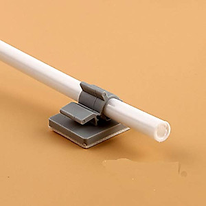 PureSec Adhesive RO Tubing holder 1/4 inch RO Tubing Mounting Clips Cable Management Wire Clamps（Pack of 10) (10, 1/4 inch tubing O.D. use)