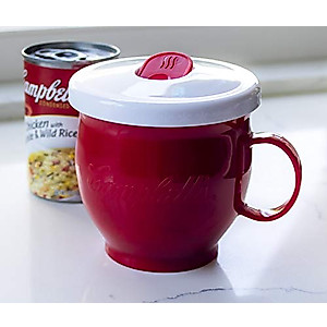 Evriholder Plastic Campbell's Micro Microwave Mug, On-The-Go Soup, Easy Lunch, 22 Ounce, Red (98430-AMZ)