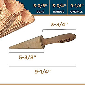O'Creme Pizzelle Roller/Krumkake Cone/Ice Cream Cone Mold, Beechwood