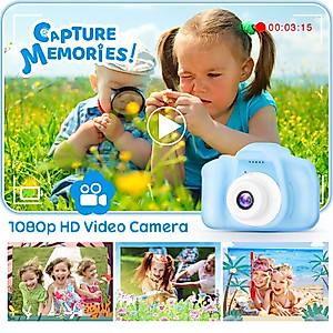 MAVREC Kids Digital Camera Toys for Boys Girls Age 3-9, 1080P HD Selfie Video Cameras for Toddler with 32GB SD Card, Best Easter Birthday Gifts for Boys Girls 3 4 5 6 7 8 9 Year Old Blue