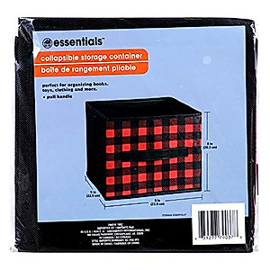 Red and Black Buffalo Check Collapsible Storage Bins, 9x9x8 in. Set of Holidays Inspired (RED Buffalo Check, Set of 4)