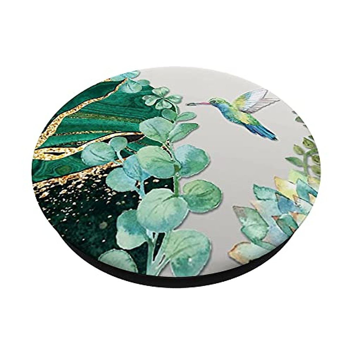 Green Hummingbird Pattern Phone Popper PopSockets Swappable PopGrip