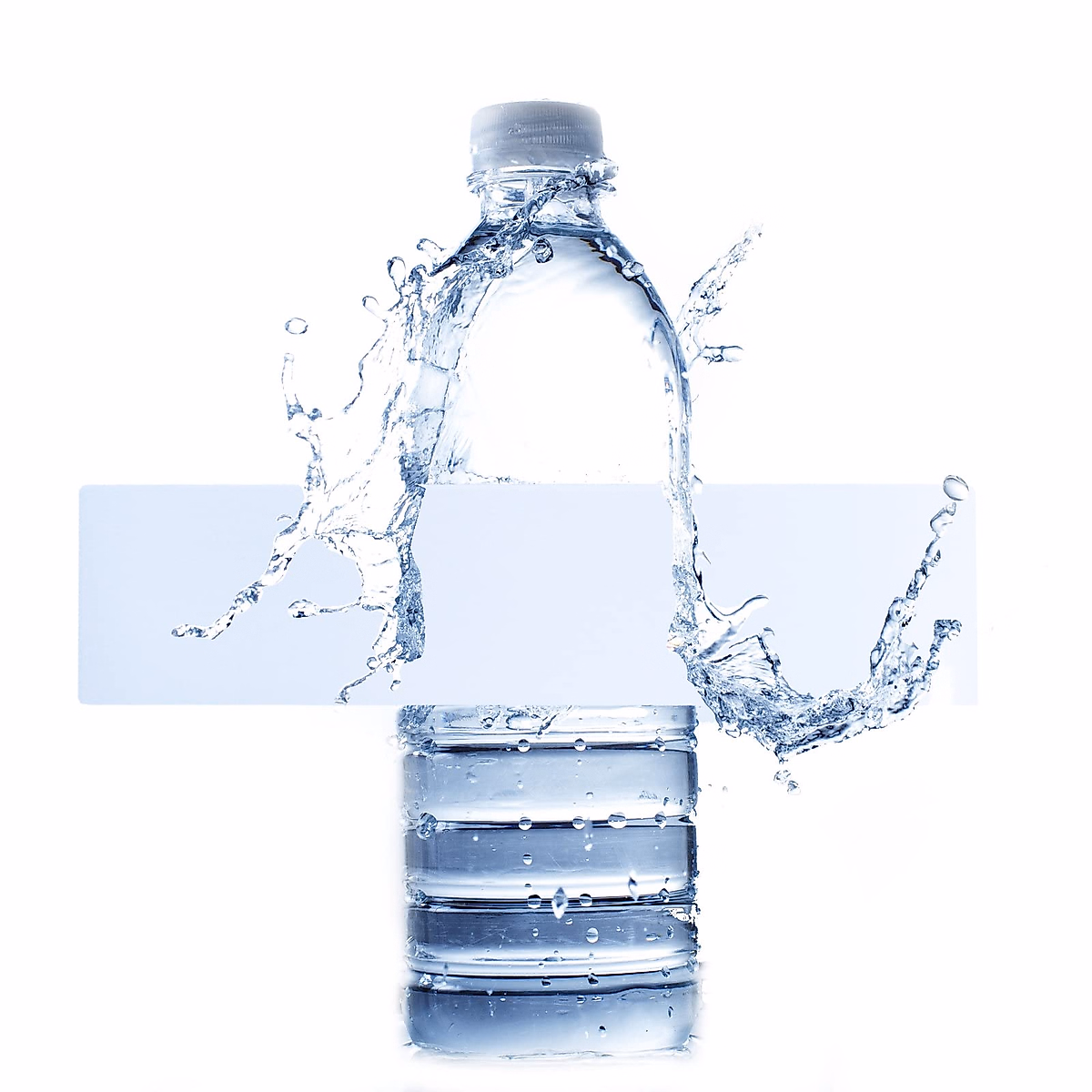 100 Pcs Water Bottle Labels Glossy White Waterproof Stickers ,2"×8" Printable Blank Wraparound Rectangle Labels for Inkjet/Laser Printer