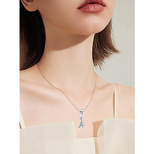 MZC Jewelry Eiffel Tower Love to Travel Charm for European Pandora Bracelets Pink Crystal Heart Dangle Bead for Women Mom Sister Family Holiday