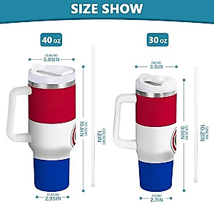 ODAWA Large Travel Insulated Tumblers with Handle and Straw, Paraguay Flag Double Wall Insulated Tumbler Insulated Vacuum Tumbler