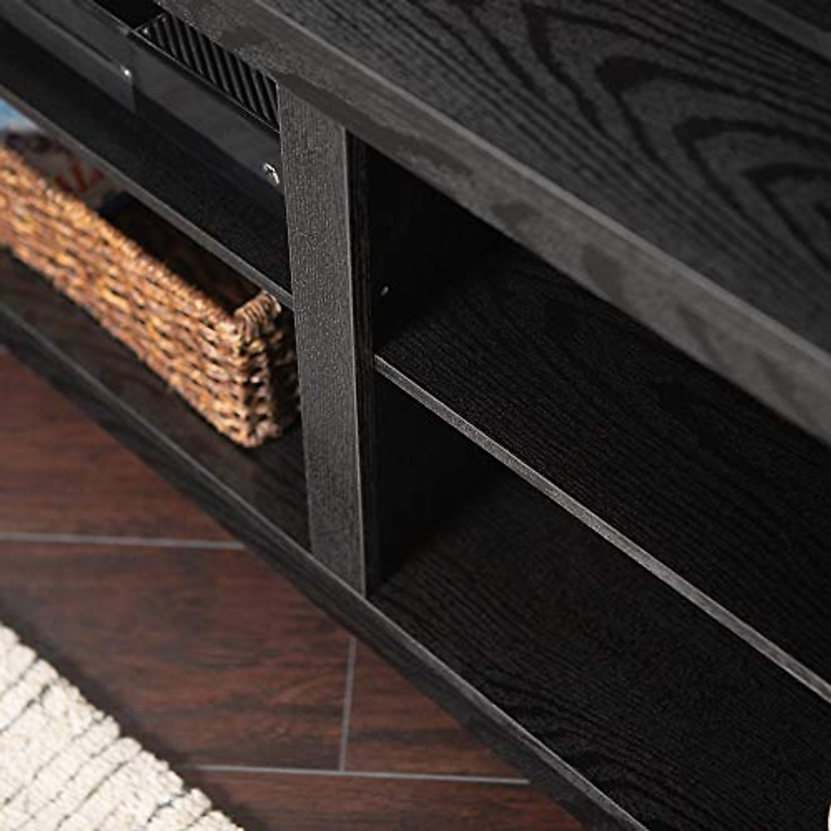 Walker Edison Maxwell Classic 2 Shelf Corner TV Stand for TVs up to 65 Inches, 58 Inch, Black