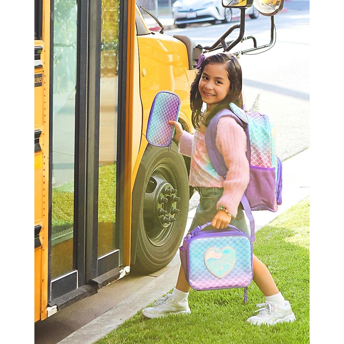 mibasies Kids Unicorn Backpack for Girls Rainbow School Bag (Rainbow Glitter)