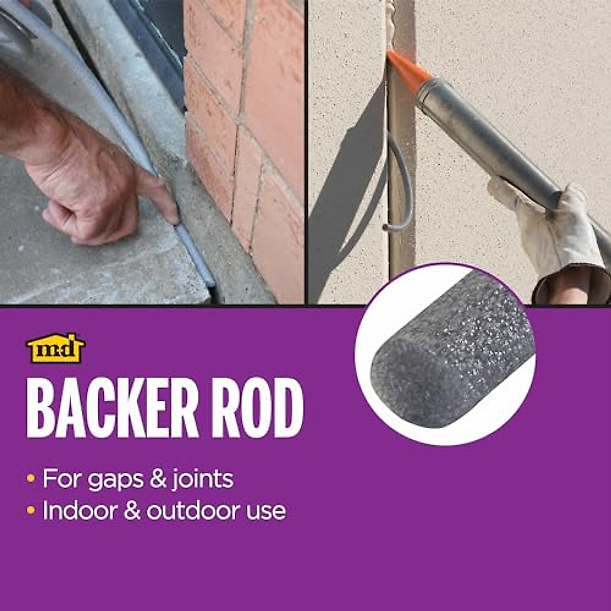 M-D Building Products 71480 1/2-Inch by 20-Feet Backer Rod, Gray