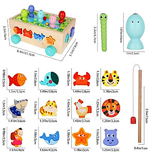 Abellzos Magnetic Fishing Game,Fishing Games for Kids 3-5, Magnetic Fishing Games Learning Fine Motor Skills Puzzle, Birthday Gift for Boys Girls