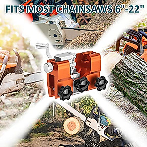 Chainsaw Sharpener Jig, Cingfanlu Chainsaw Sharpener Kit with Carrying Bag, Portable Fast Hand-Crank Chainsaw Chain Sharpening Tool Set for 6"-22" Chain Saws, Electric Saws, Lumberjack, Garden Worker