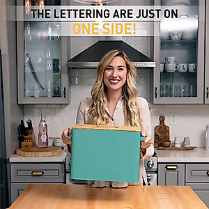 CULINARYGAMES Extra Large Bread Boxes for Kitchen Counter Fits 3+ Loaves - Ideal Farmhouse Bread Box for Storage and Organization - Modern Turquoise Bread Box - Vintage Breadbox for Fresher Goods