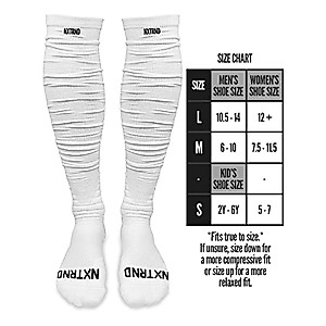 Nxtrnd XTD Scrunch Football Socks, Extra Long Padded Sport Socks for Men & Boys (White, Y)