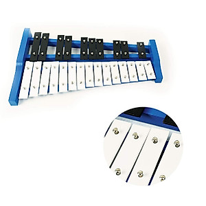 Professional Blue Wooden Soprano Glockenspiel Xylophone with 25 Metal Keys - Musical Instrument for Adults & Kids - Includes 2 Plastic Beaters/Mallets