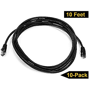 iMBAPrice 3' Cat5e Network Ethernet Patch Cable, 10 Pack, Black (IMBA-CAT5-03BK-10PK)