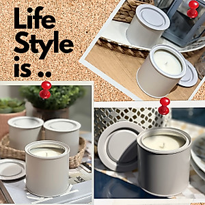 Fragranthetic (Empty Candle Tins 8 oz with Lids - 12-Pack of Bulk Candle Jars for Making Candles, Arts & Crafts, Storage, Gifts, and More - Empty Candle Jars with Lids (Cream)