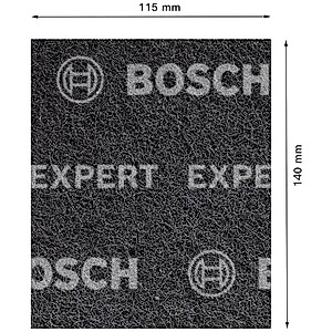 Bosch Professional 2x Expert N880 Fleece Pads (for Steel sheets, 115 x 140 mm, Grade Medium S, Accessories Hand Sanding)