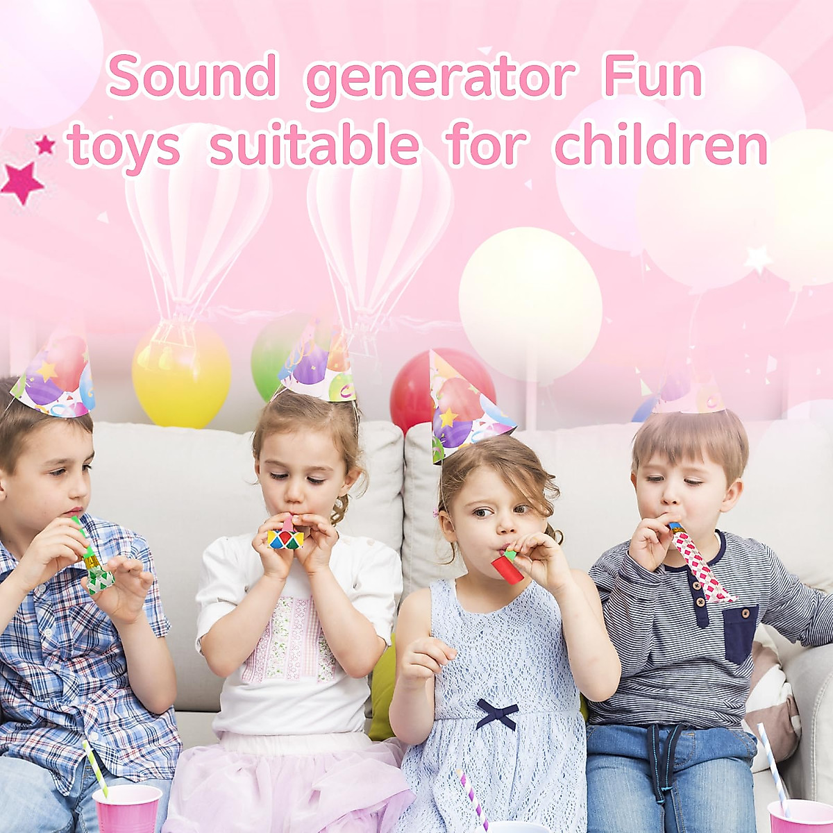 Chshhuao 50 Pcs Party Blower, Funny Party Blowouts Blow Horns Birthday Party Whistles New Years Party Noisemakers Whistles Party Blowouts Party Favors