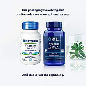 Life Extension Vitamins D and K with Sea-Iodine 60 Capsules (2pack)