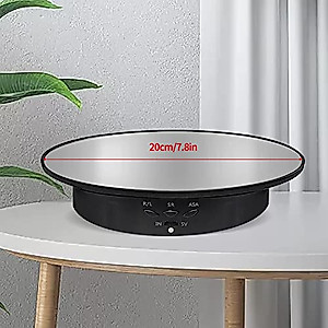 ZLMONDEE Remote Spinning Rotating Display Stand ,Motorized Rotating Turntable Platform Lazy Susan with Mirror 7.87inch/17.6lb Load for Photography Products (Black)