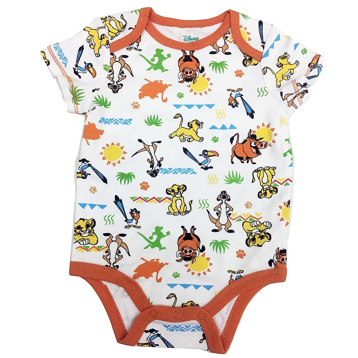 Disney Lion King Newborn Baby Boys 5 Pack Short Sleeve Bodysuits Lion King 3-6 Months