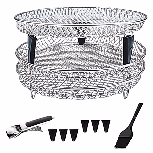 Air Fryer Accessories，Upgrade Air Fryer Rack-Air Fryer Three Stackable Racks for Gowise Phillips USA Cozyna Ninjia Airfryer,Air Fryer Rack Fit all 4.2QT - 5.8QT air fryer,Oven,Pressure Cooker